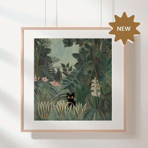 Henri Rousseau Jungle Cat Print: Funny Black Cat Art (digital Download ...