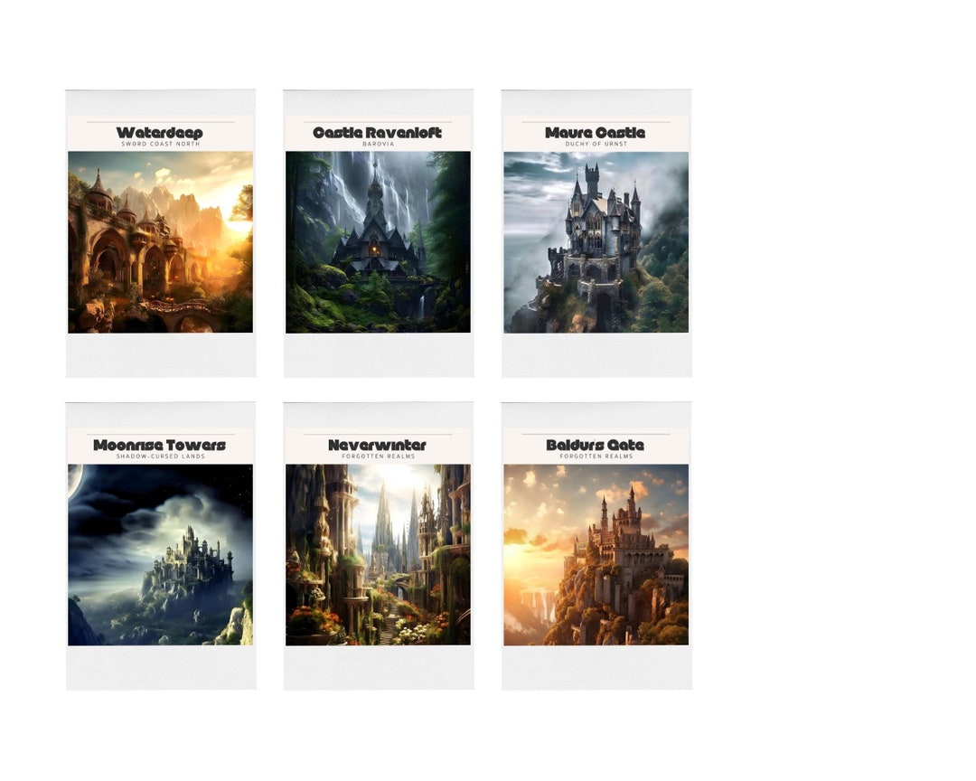Set of 6 Fantasy Travel Posters | Dungeons & Dragons Art | Dnd ...