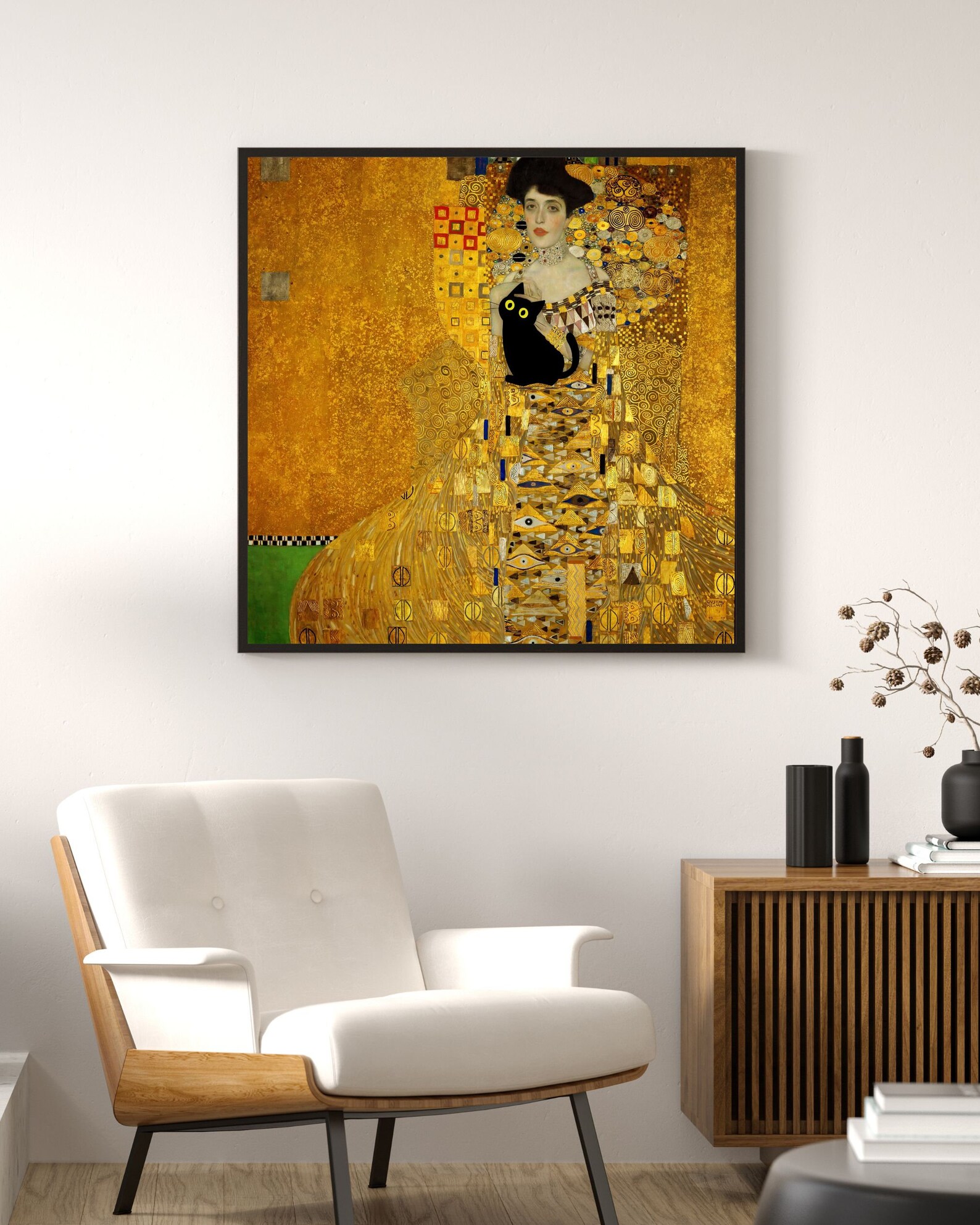 Klimt Adele Cat Art Print: Funny Black Cat Poster - Etsy