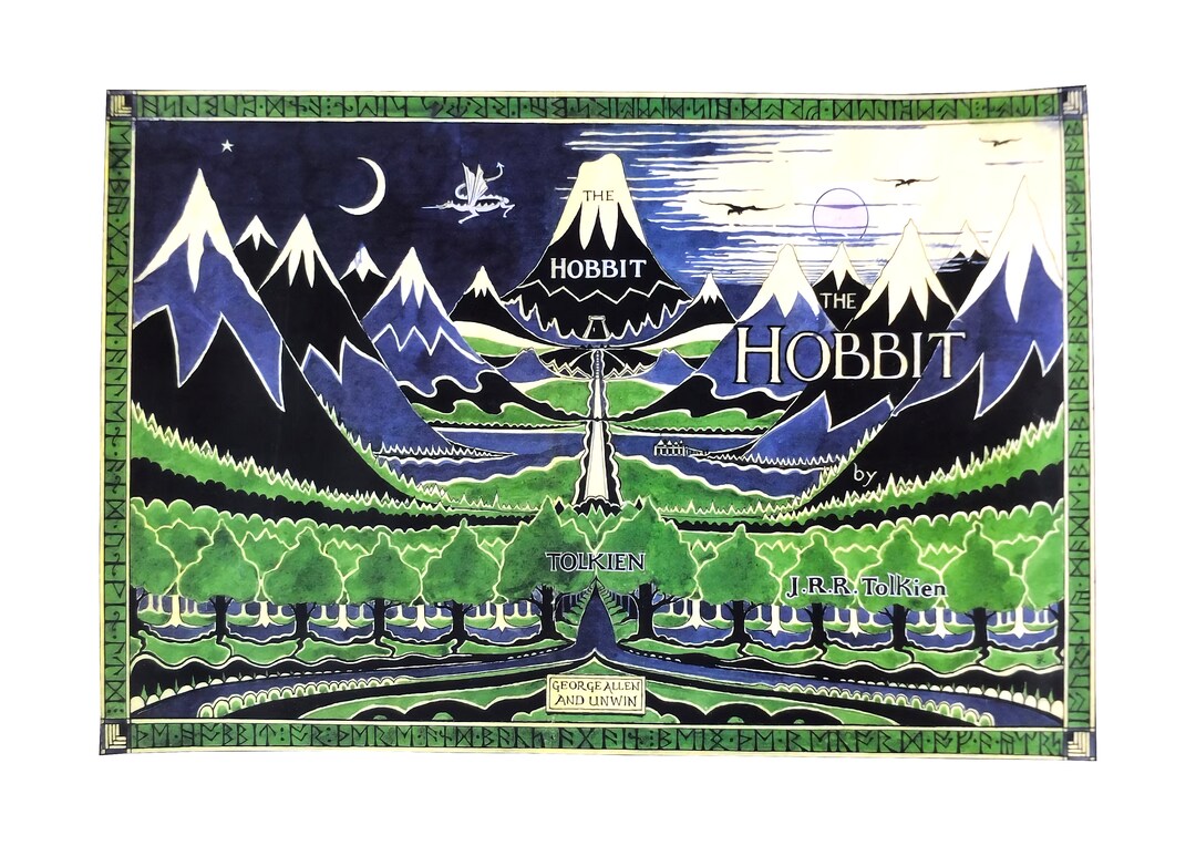 The Hobbit Poster Book Cover Poster. Lord of the Rings Poster. Tolkien ...