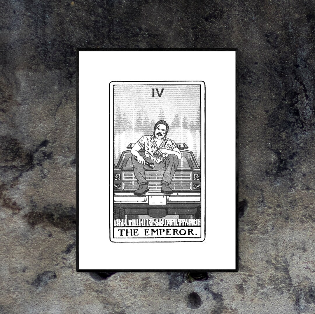 Jim Hopper the Emperor Tarot Card Poster. Tarot Wall Art, Celestial ...