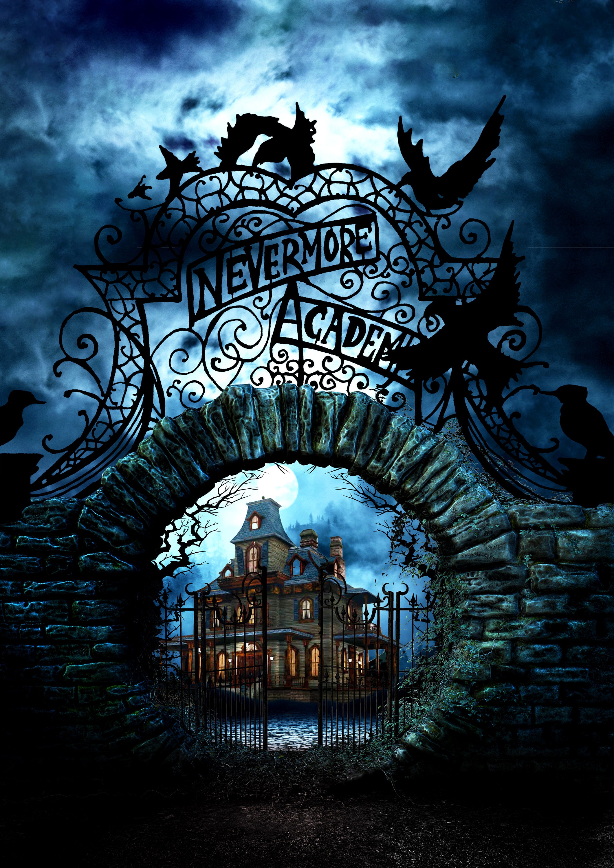 Nevermore Academy Poster. Wednesday Addams Family Poster Designed ...