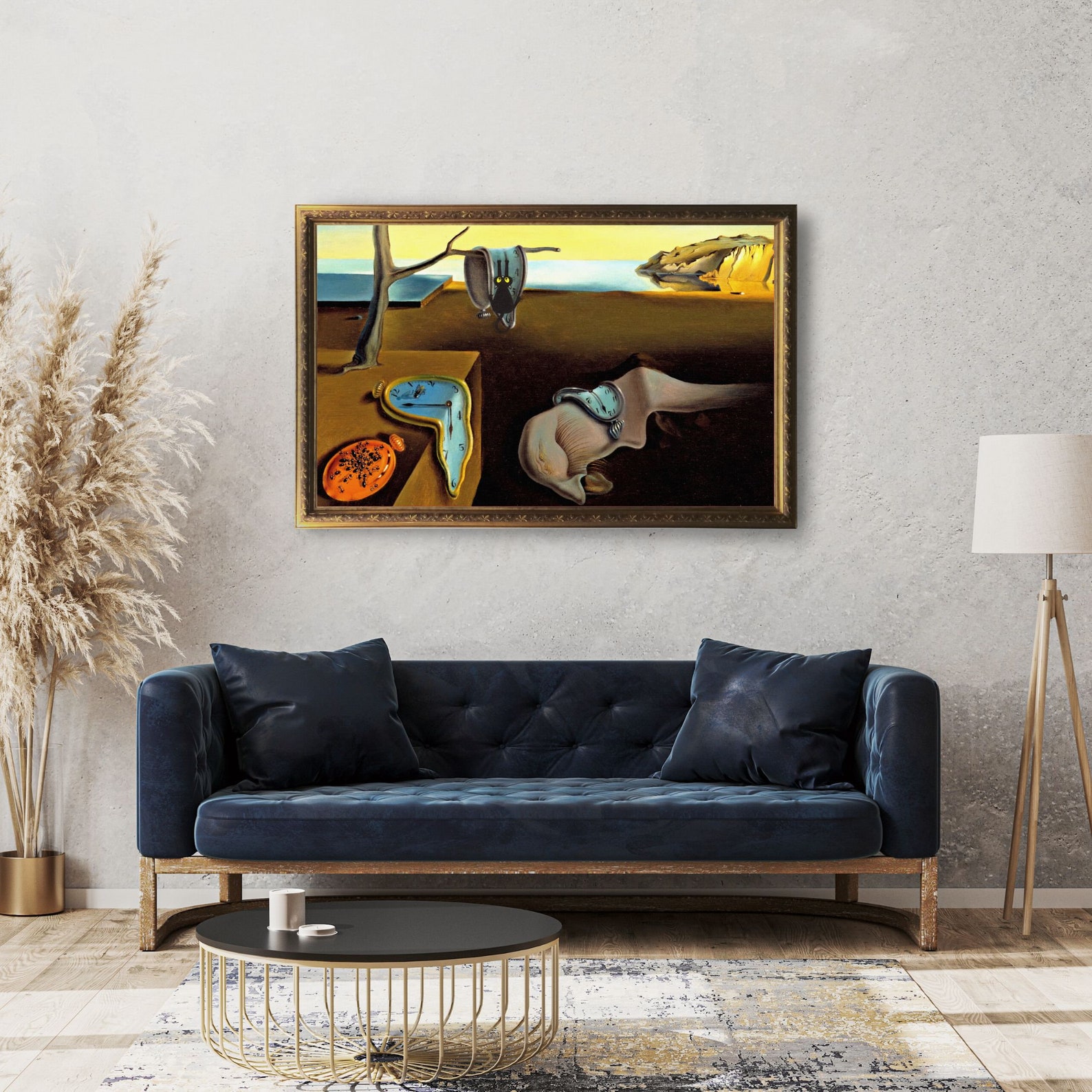 Dali Cat Art Print: Persistence of Memory, Surrealist Black Cat Poster ...