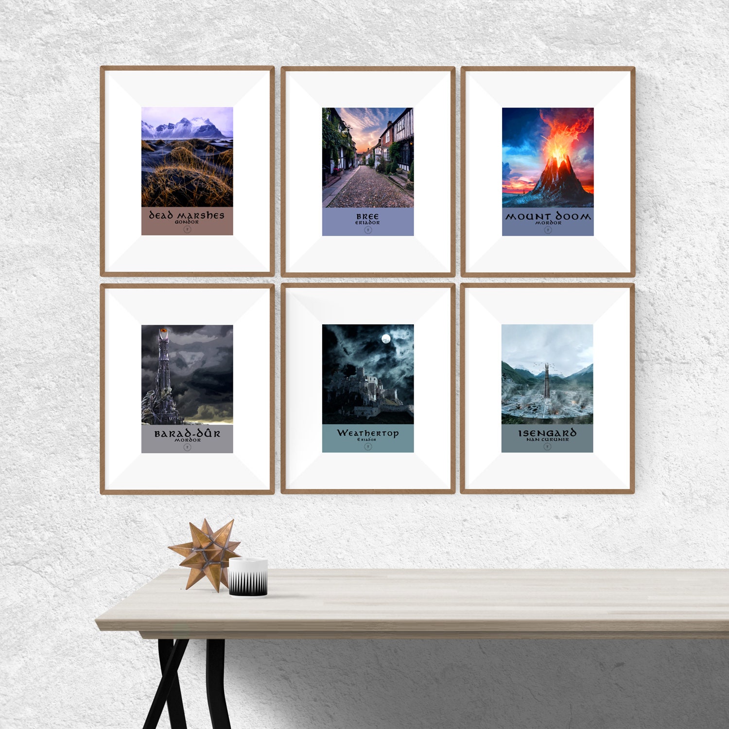 Set of Lord of the Rings Location Posters. LOTR Art Print. - Etsy UK