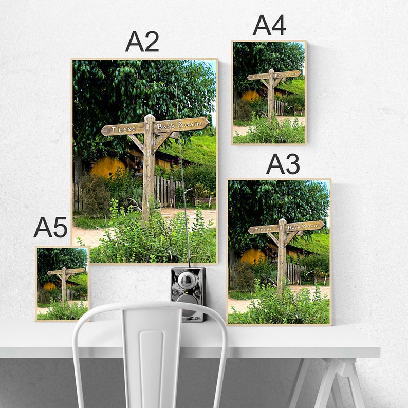 Hobbiton Sign Post Art Print: Lord of the Rings Inspired - Etsy