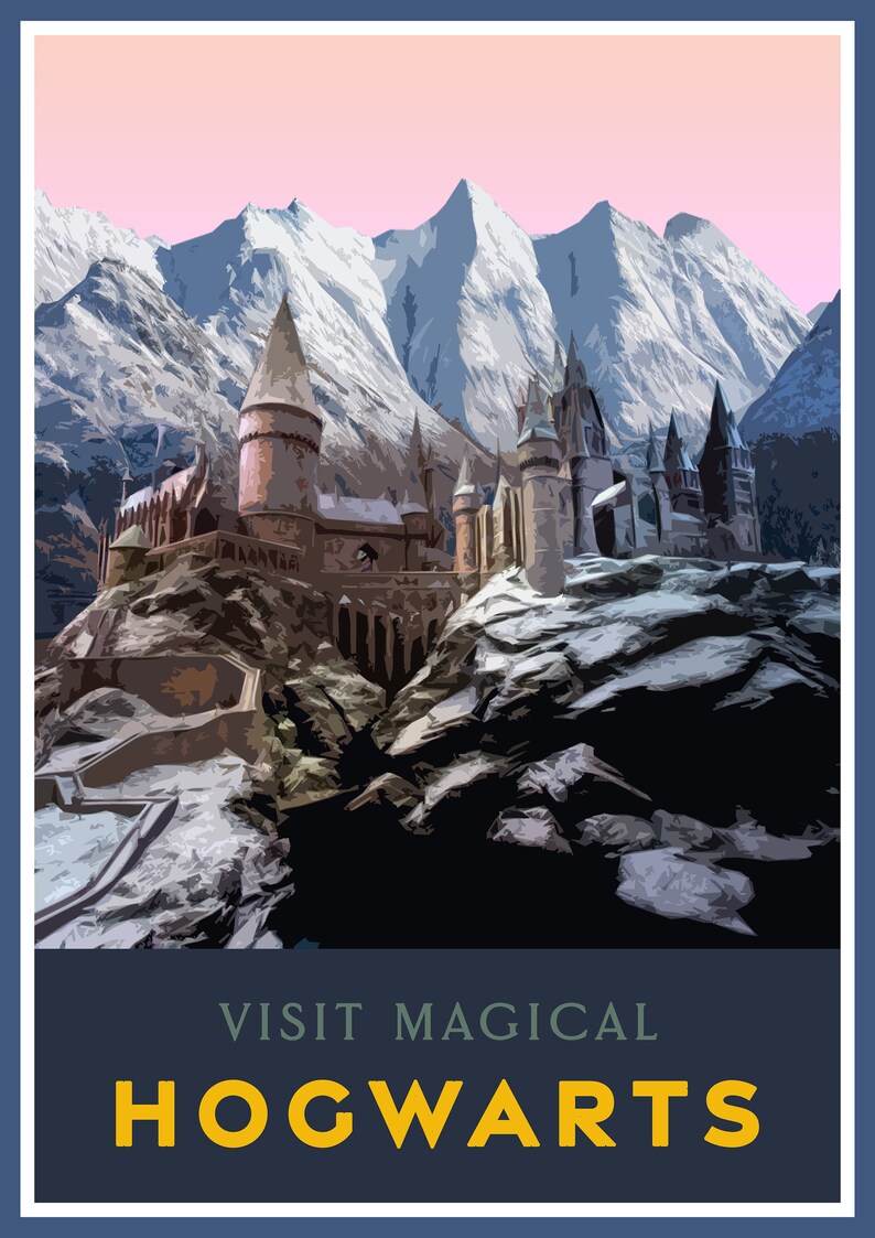 Fictional Destination Poster. Children's Literature School Castle Art ...