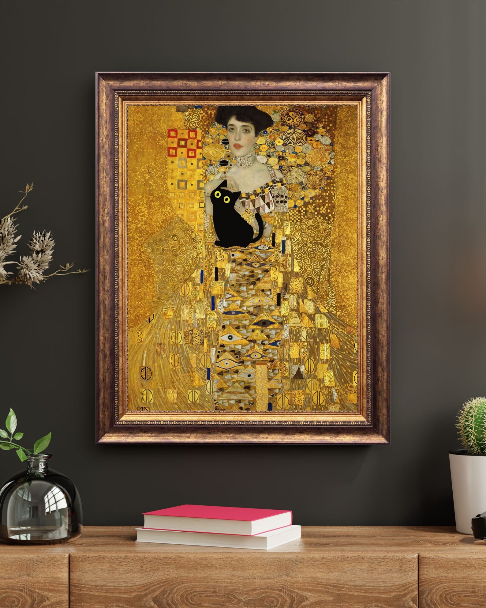 Klimt Adele Cat Art Print: Funny Black Cat Poster - Etsy