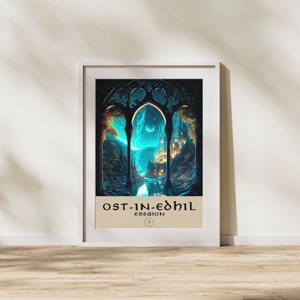 Ost-in-edhil Travel Poster. Lord of the Rings Fan Middle-earth Wall Art ...