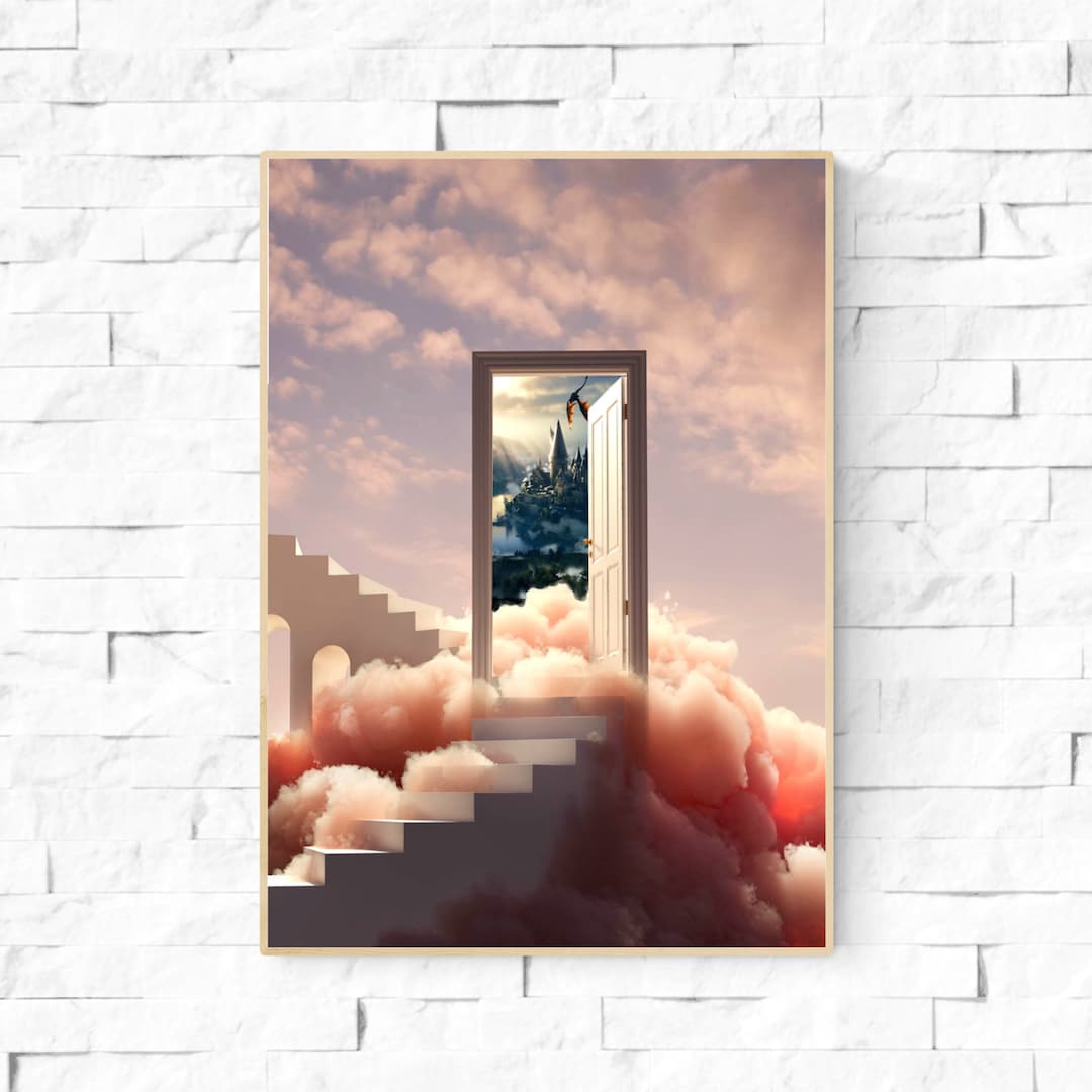 Fantasy Portal Door. Step Through to the Wizarding Castle. Magical Wall ...