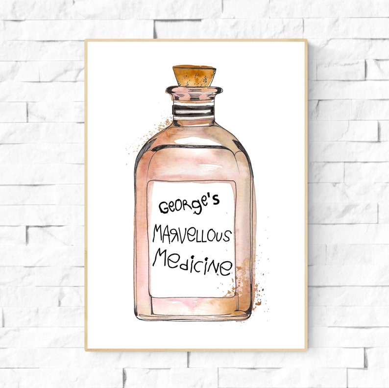 George's Marvellous Medicine Poster. Roald Dahl Wall Art. Nursery Wall ...