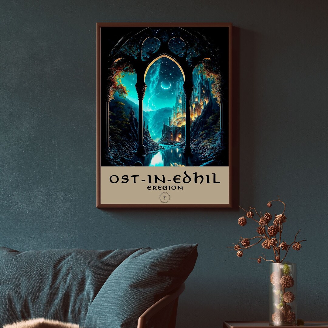 Ost-in-edhil Travel Poster. Lord of the Rings Fan Middle-earth Wall Art ...