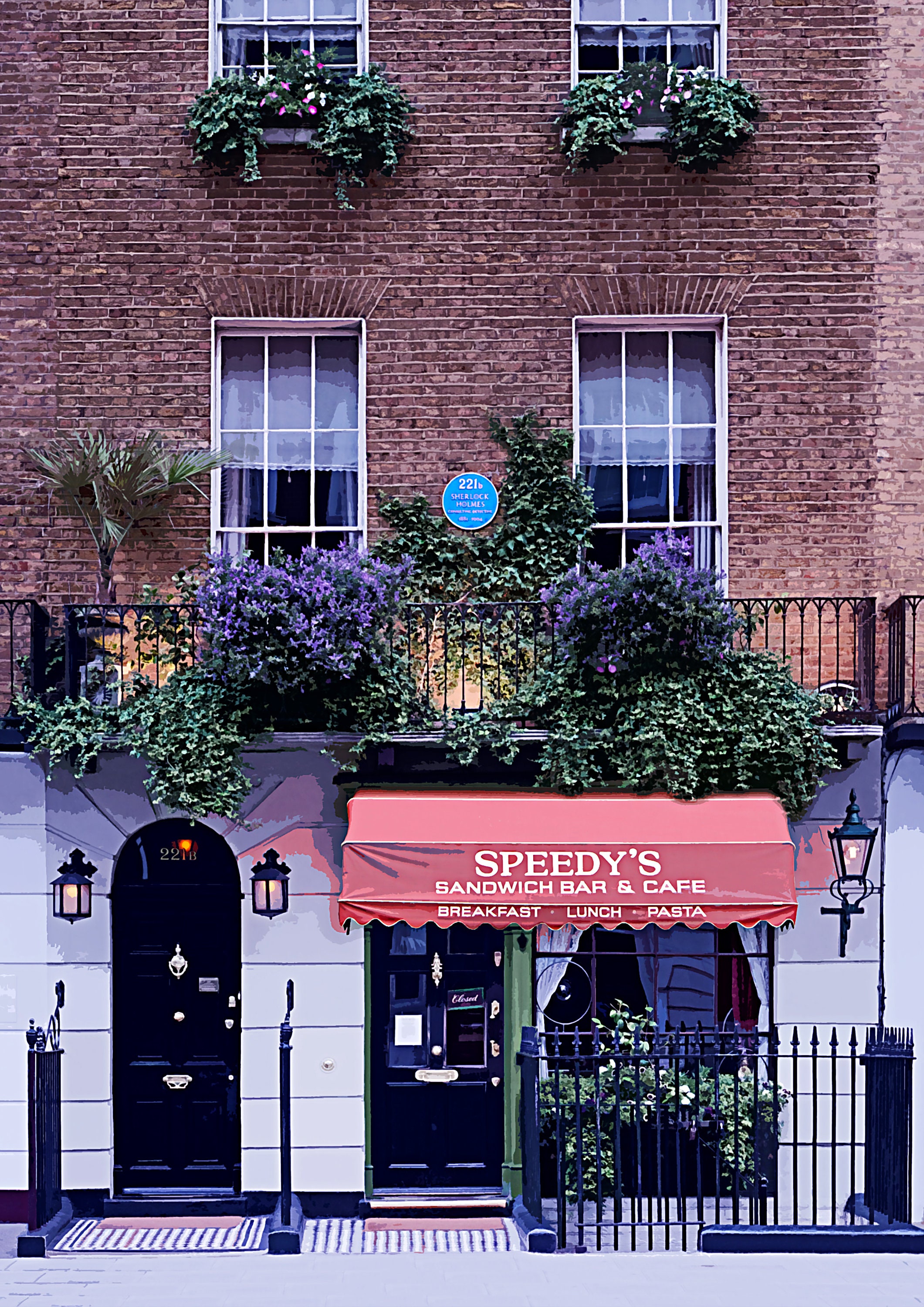 221B Baker Street Art Print. Fictional Addresses Sherlock Holmes Arthur ...