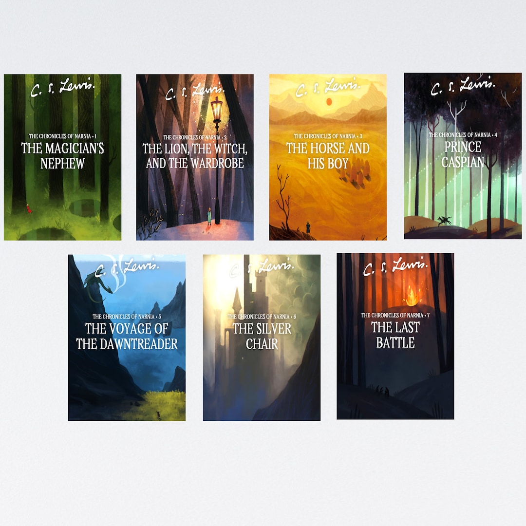 The Chronicles of Narnia Poster Set. All 7 Novels. C S Lewis Poster Set ...