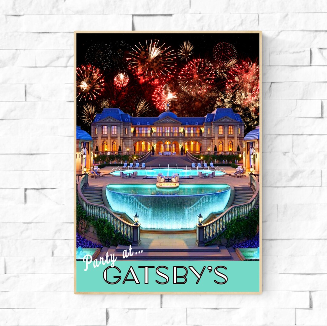 Gatsby's Mansion Poster. the Great Gatsby Wall Art. Jay Gatsby House ...