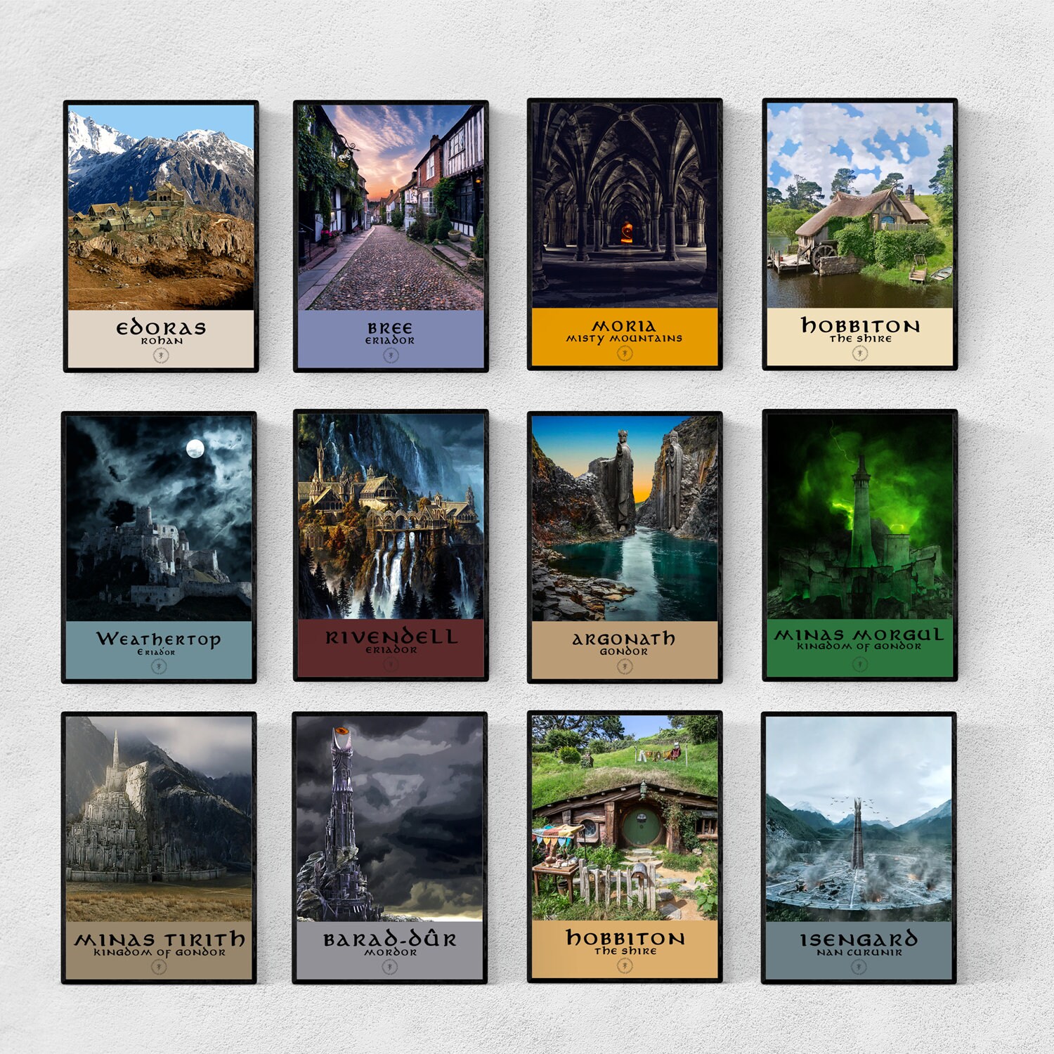 Set of Lord of the Rings Location Posters. LOTR Art Print. - Etsy UK