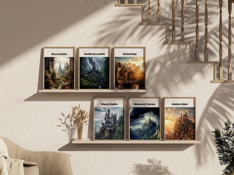 Dungeons & Dragons Art Prints: Fantasy Travel Poster Set of 6 - Etsy