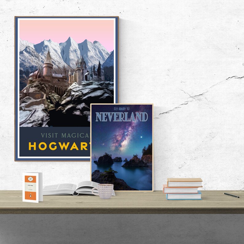 Fictional Destination Poster. Children's Literature School Castle Art ...