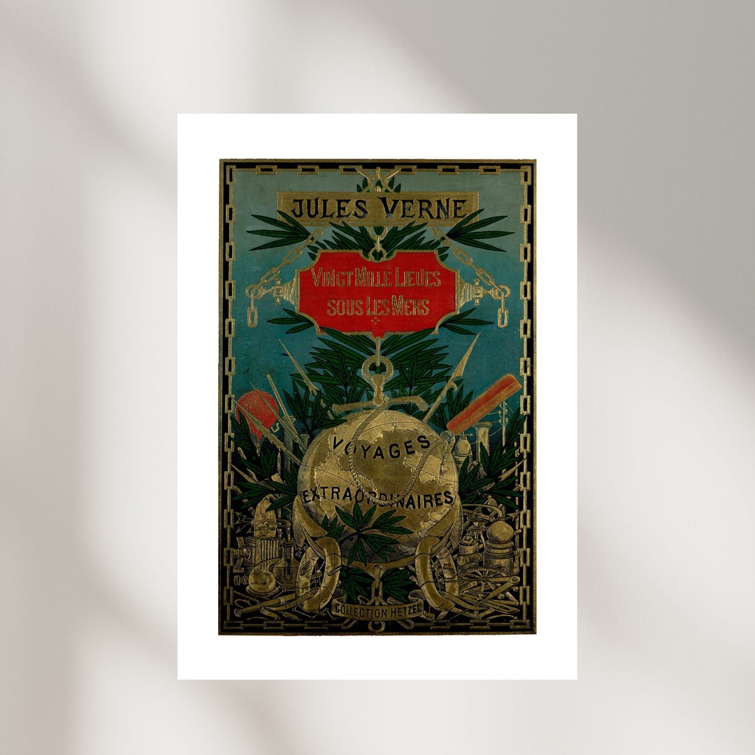 Jules Verne Original Cover Poster. Classic Children's Book Cover Art ...