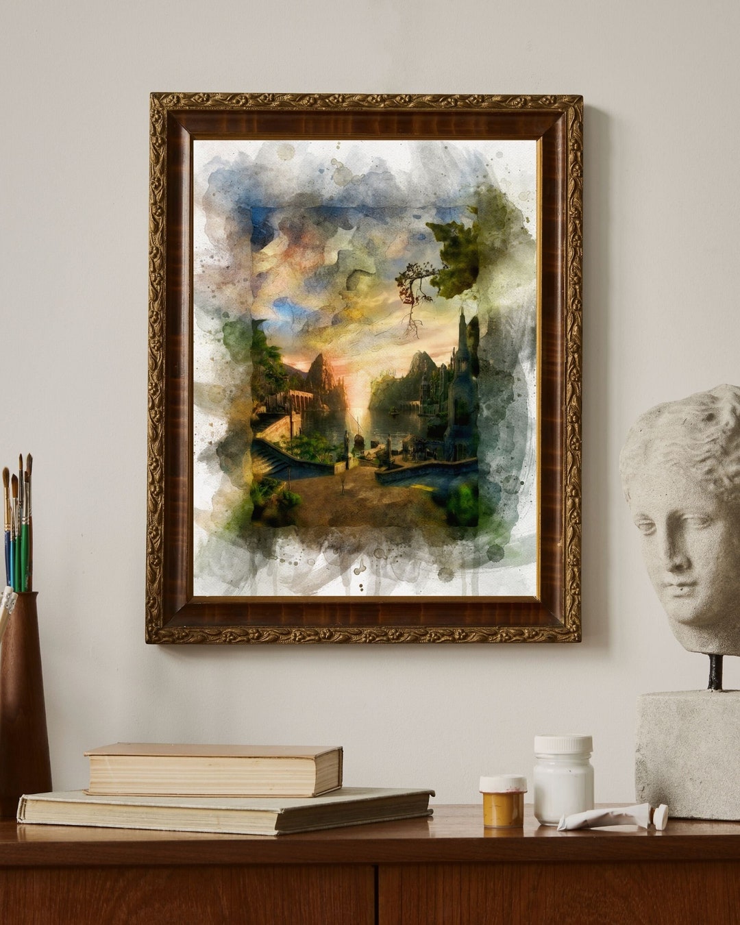 The Grey Havens Watercolour Art Print. Lotr Wall Art, Middle Earth ...