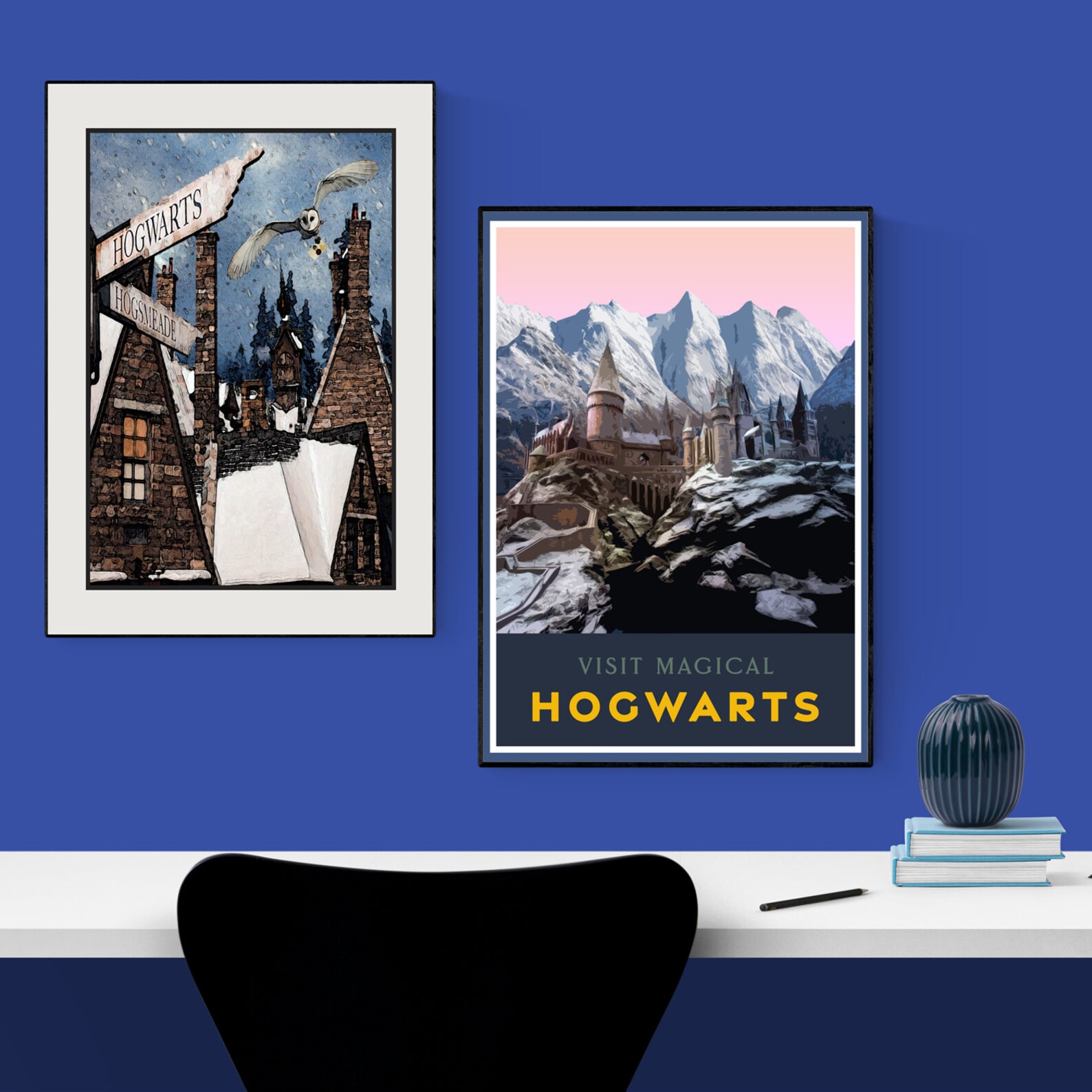 Fictional Magical Village Poster. Children's Literature School Castle ...