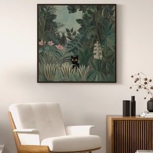 Henri Rousseau Jungle Cat Print: Funny Black Cat Art (digital Download ...