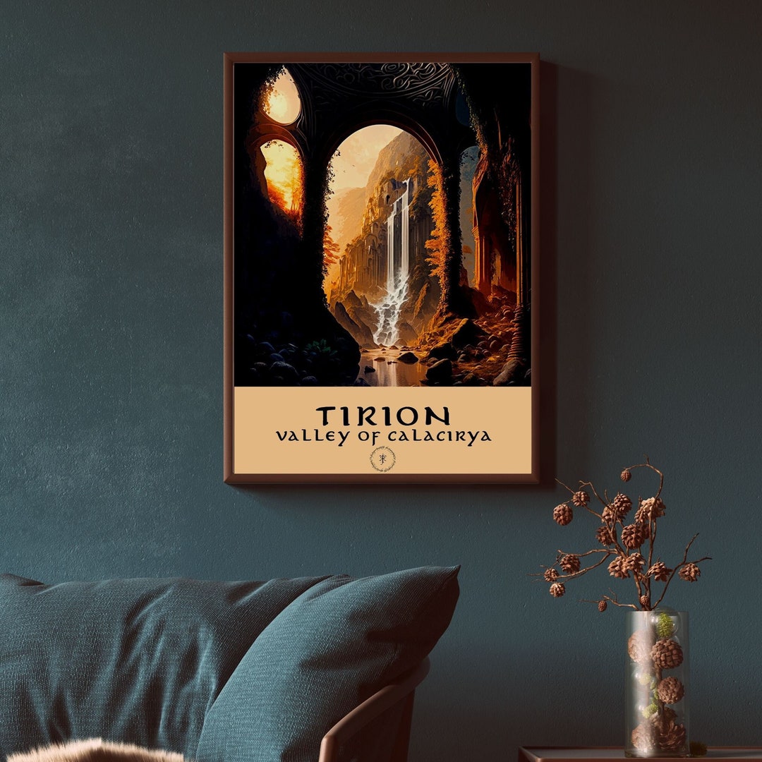 Tirion Travel Poster. Lord of the Rings Fan Middle-earth Wall Art ...