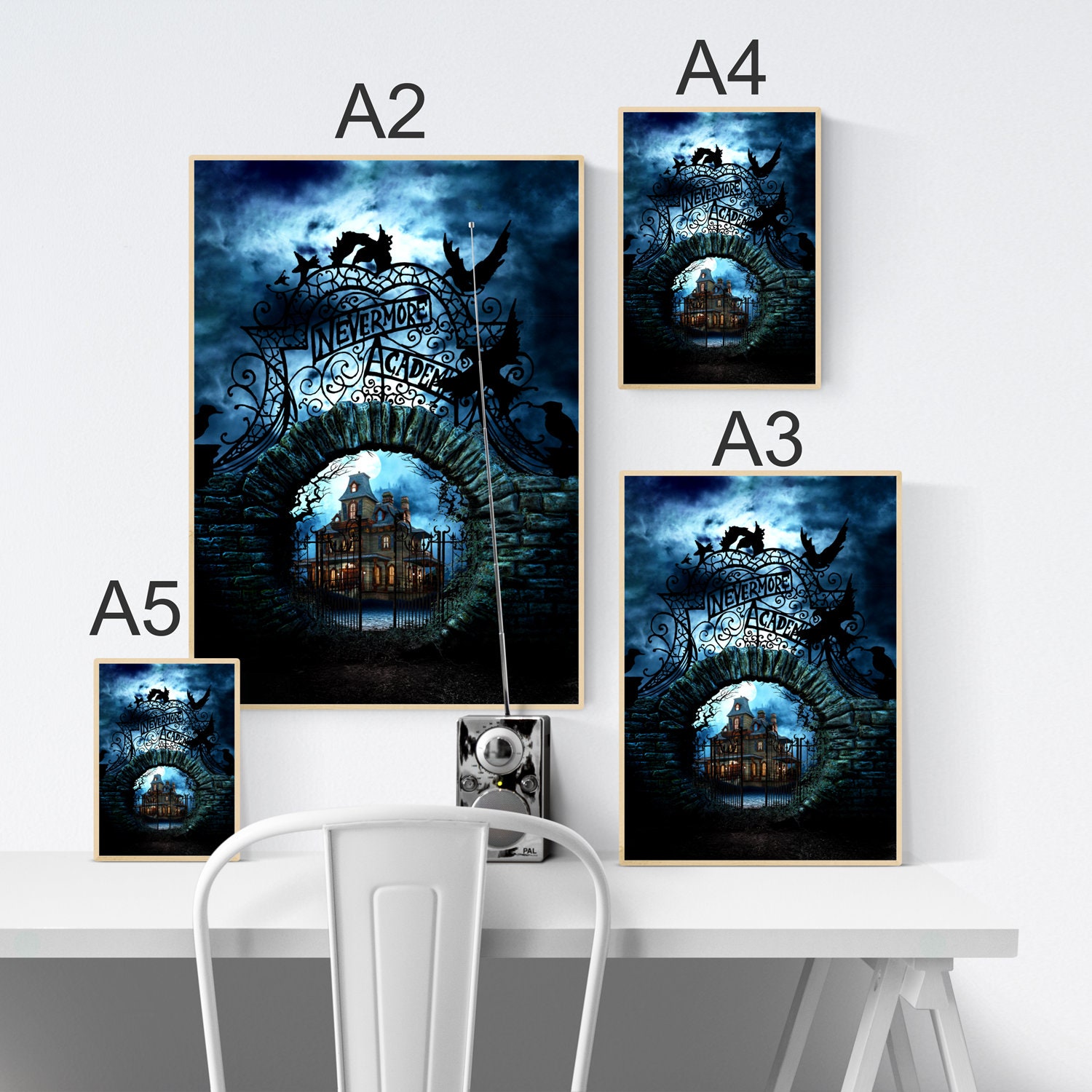 Nevermore Academy Poster. Wednesday Addams Family Poster Designed ...