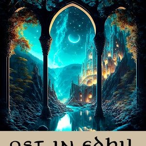 Ost-in-edhil Travel Poster. Lord of the Rings Fan Middle-earth Wall Art ...