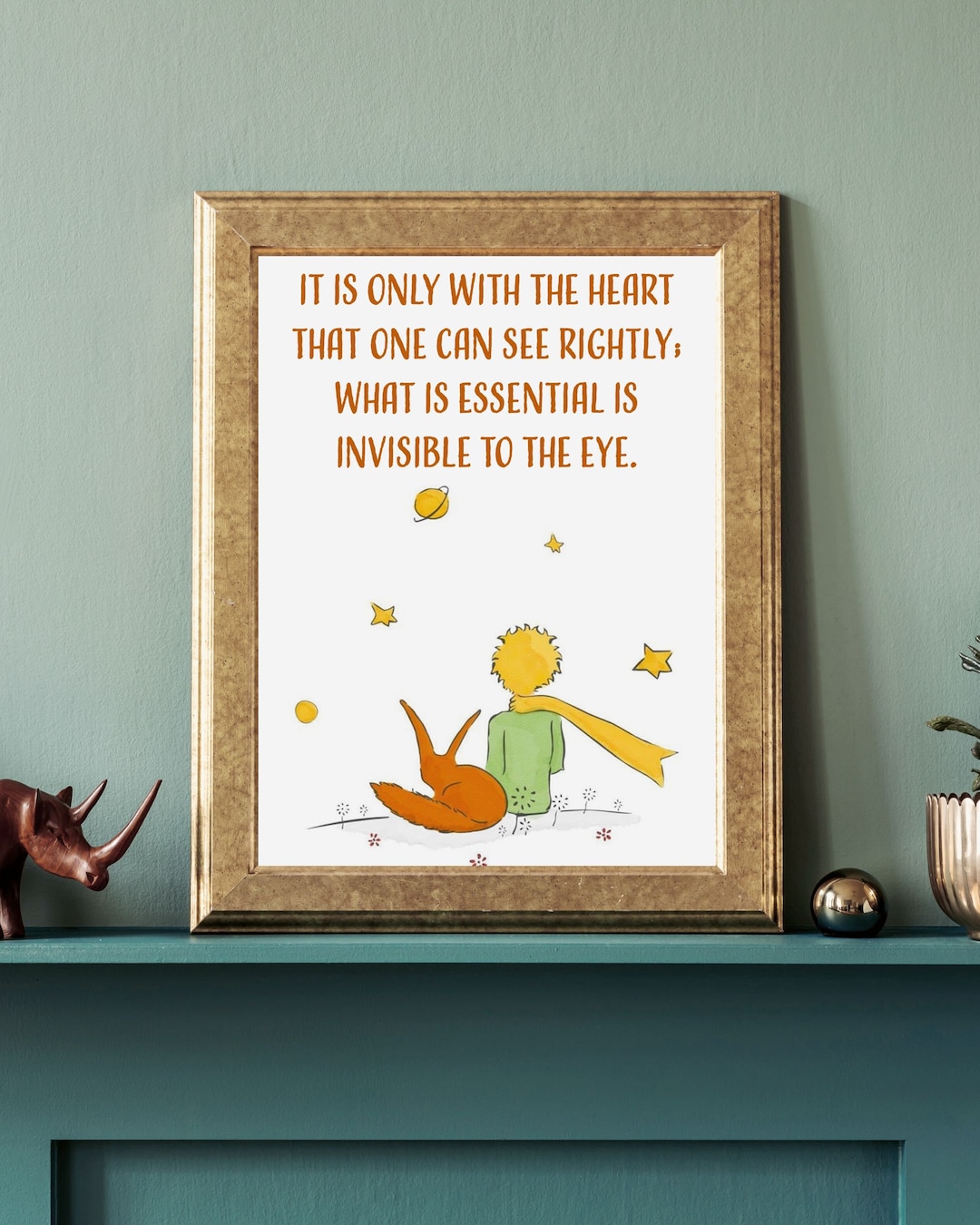 The Little Prince Art Print Poster With the Heart Quote Le Petit Prince ...