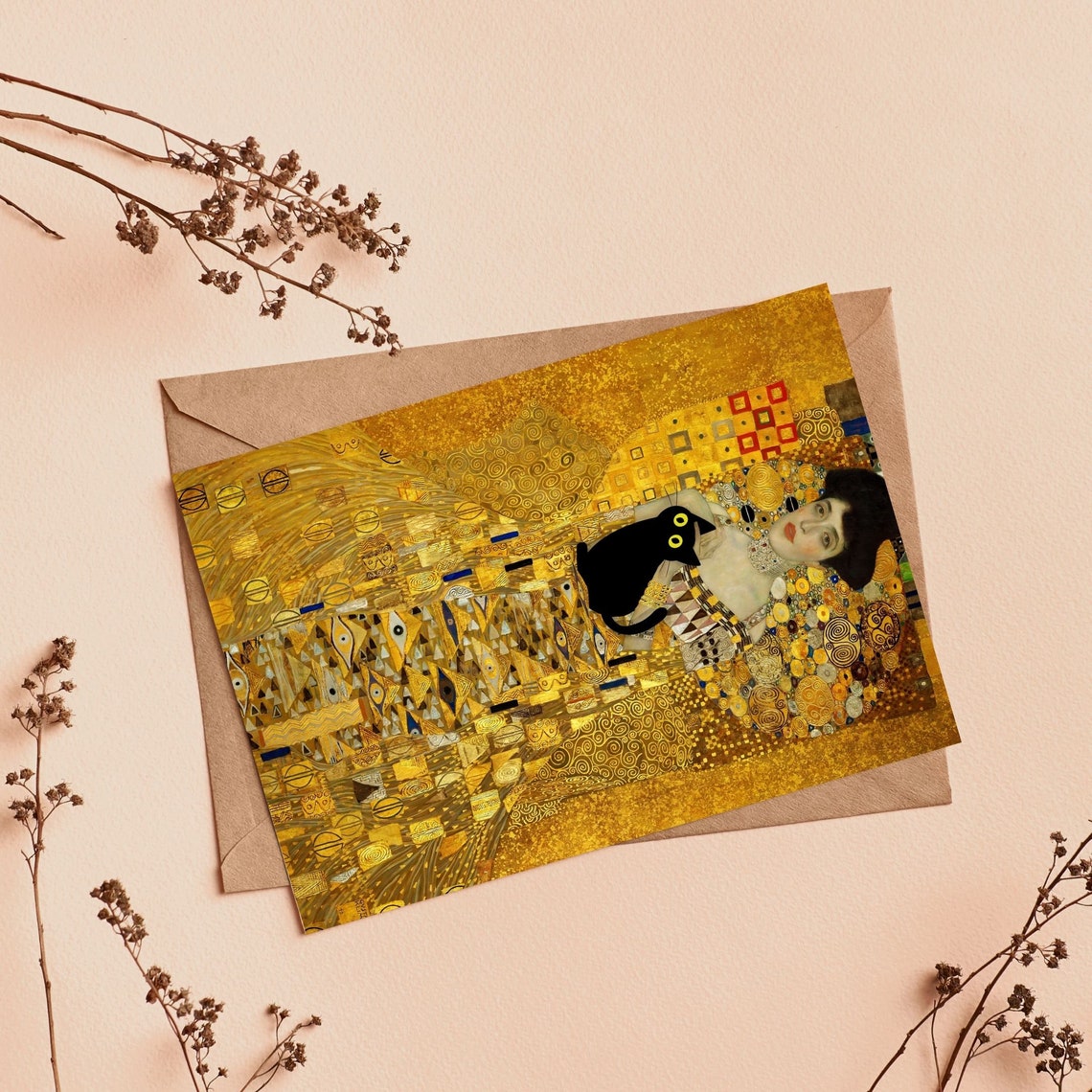 Klimt Adele Cat Art Print: Funny Black Cat Poster - Etsy
