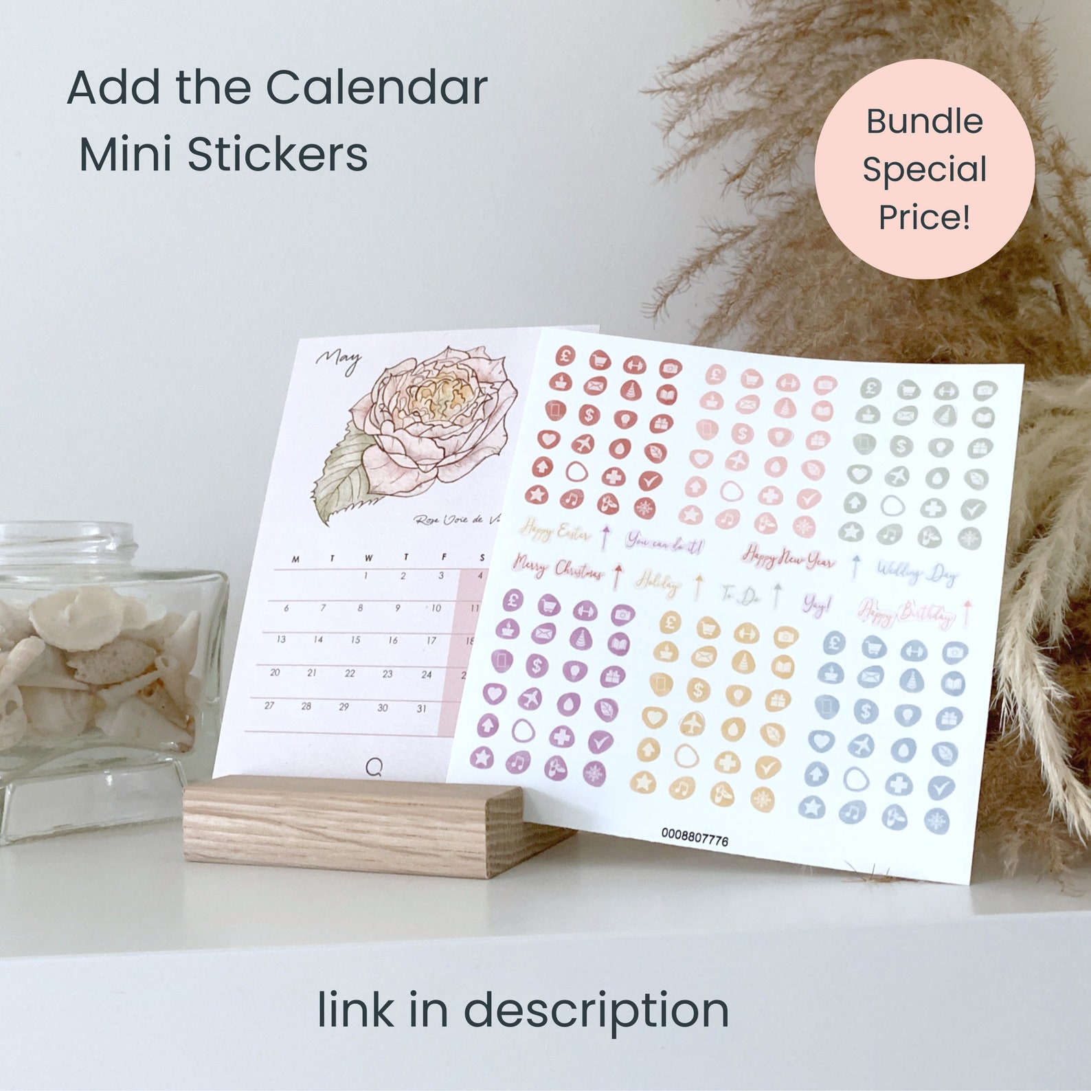 Custom Desk Calendar With Botanical Fine Art Cards, Optional Wood Stand ...