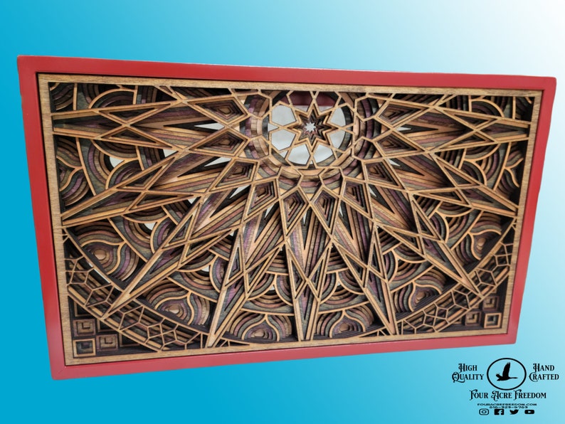 Cathedral Star Wall Mounted Art. Handmade, Wooden Plaque, Home Decor ...