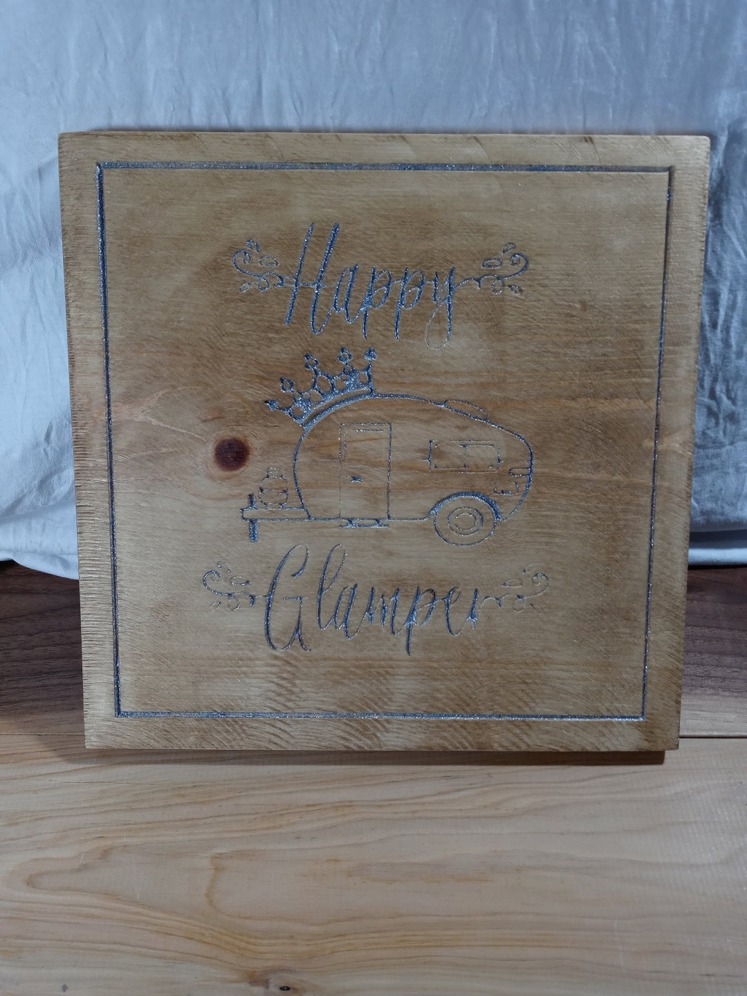 Happy Glamper Wooden Plaque. Camping Art, Wall Decor, Handmade, Wooden ...