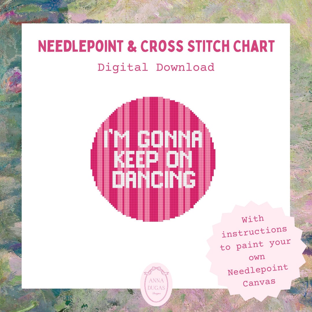 Dancing Needlepoint Chart With Canvas Painting Guide (digital Download ...