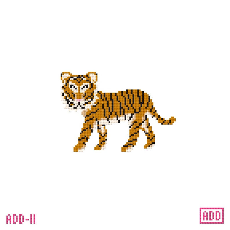 Tiger Needlepoint and Cross Stitch Chart With Instructions to Paint ...