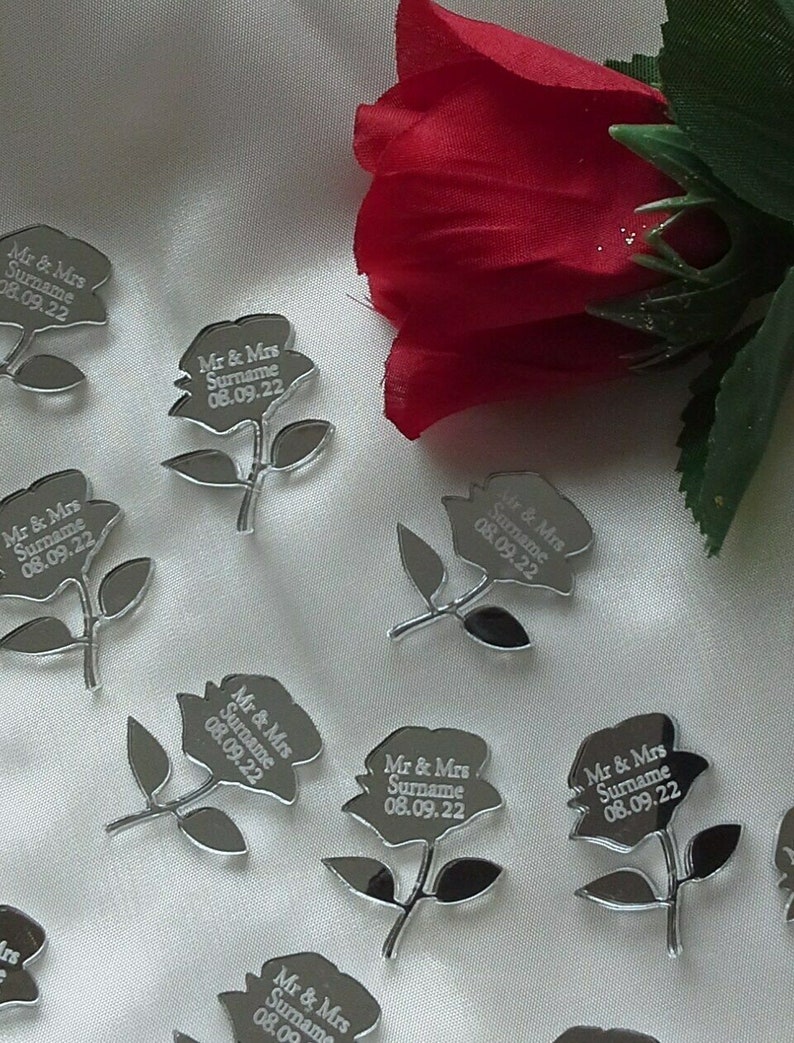 Personalised Rose Wedding Favours X 50 Table Decorations - Etsy