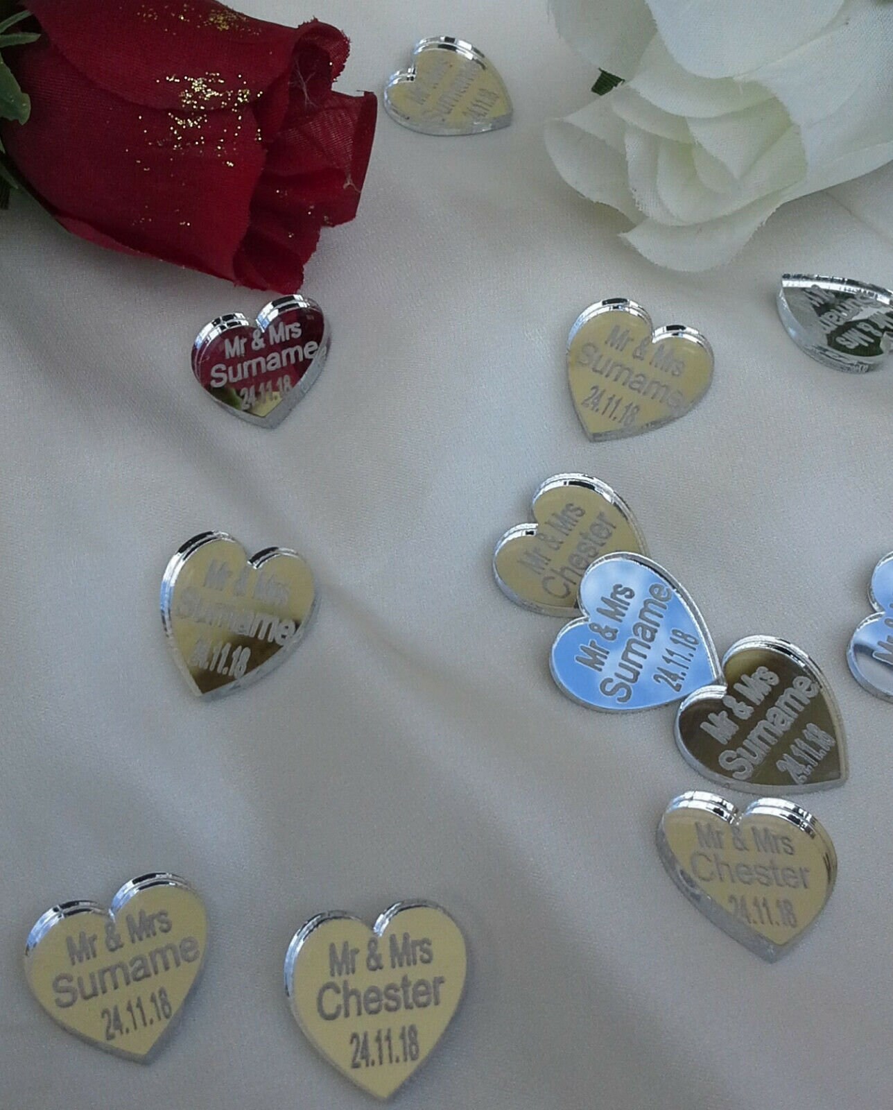 Personalised Heart Wedding Favours X 50 Decorations - Etsy UK