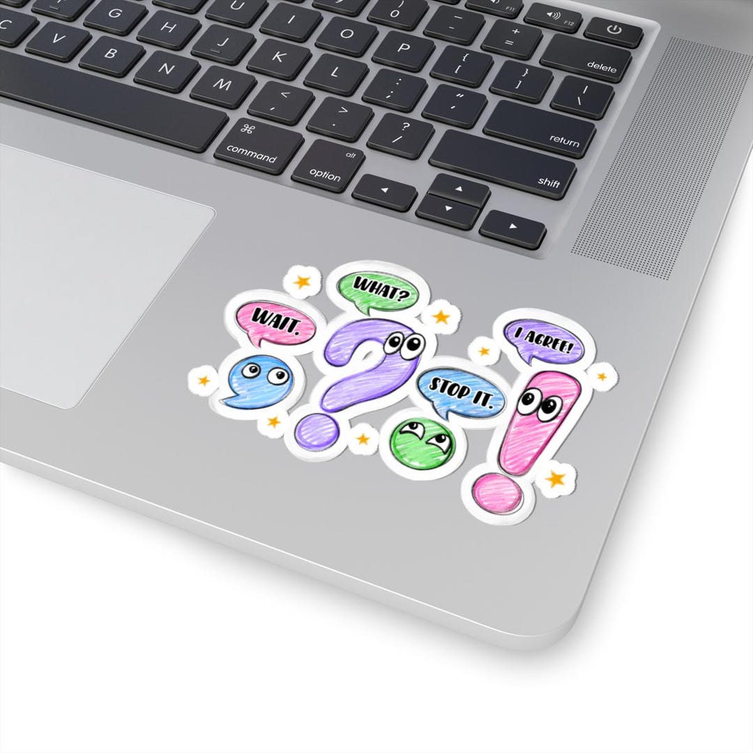 Cute Punctuation Characters Kiss-cut Stickers | Question Mark ...