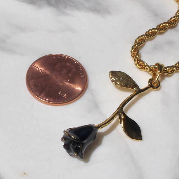 Black Rose Necklace - Etsy