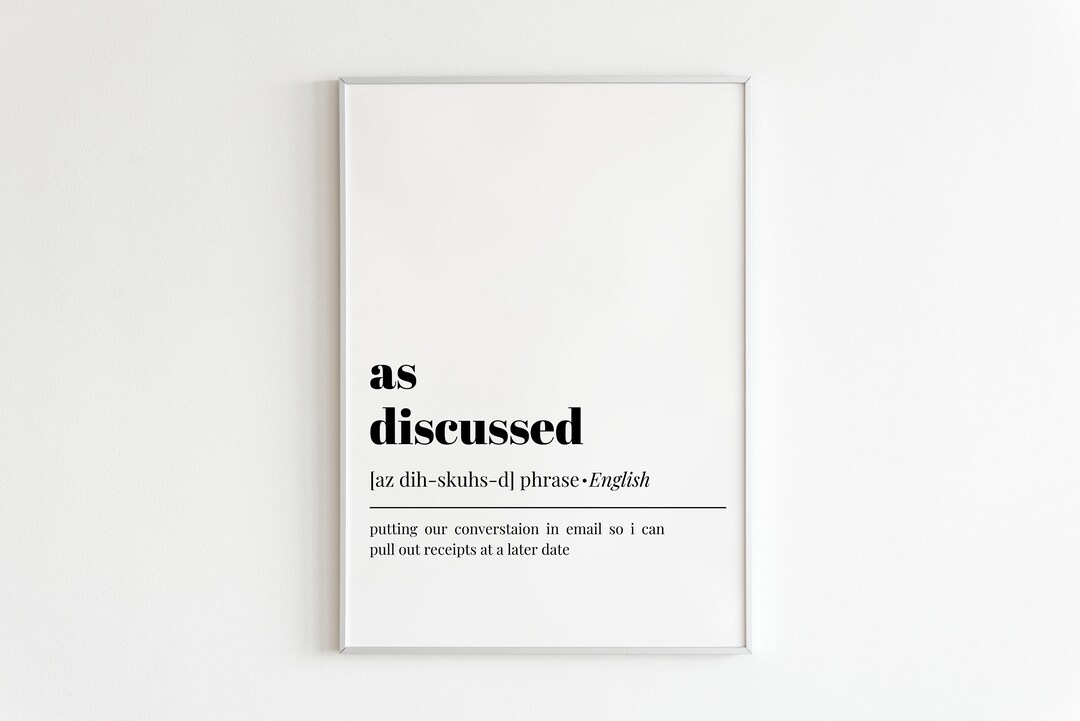 As Discussed Home Office Printable Wall Art Home Decor, Email Quotes ...