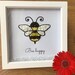 Bee Happy Frame, Bee Happy Gift, Button Art, Bee Gifts, Personalised ...