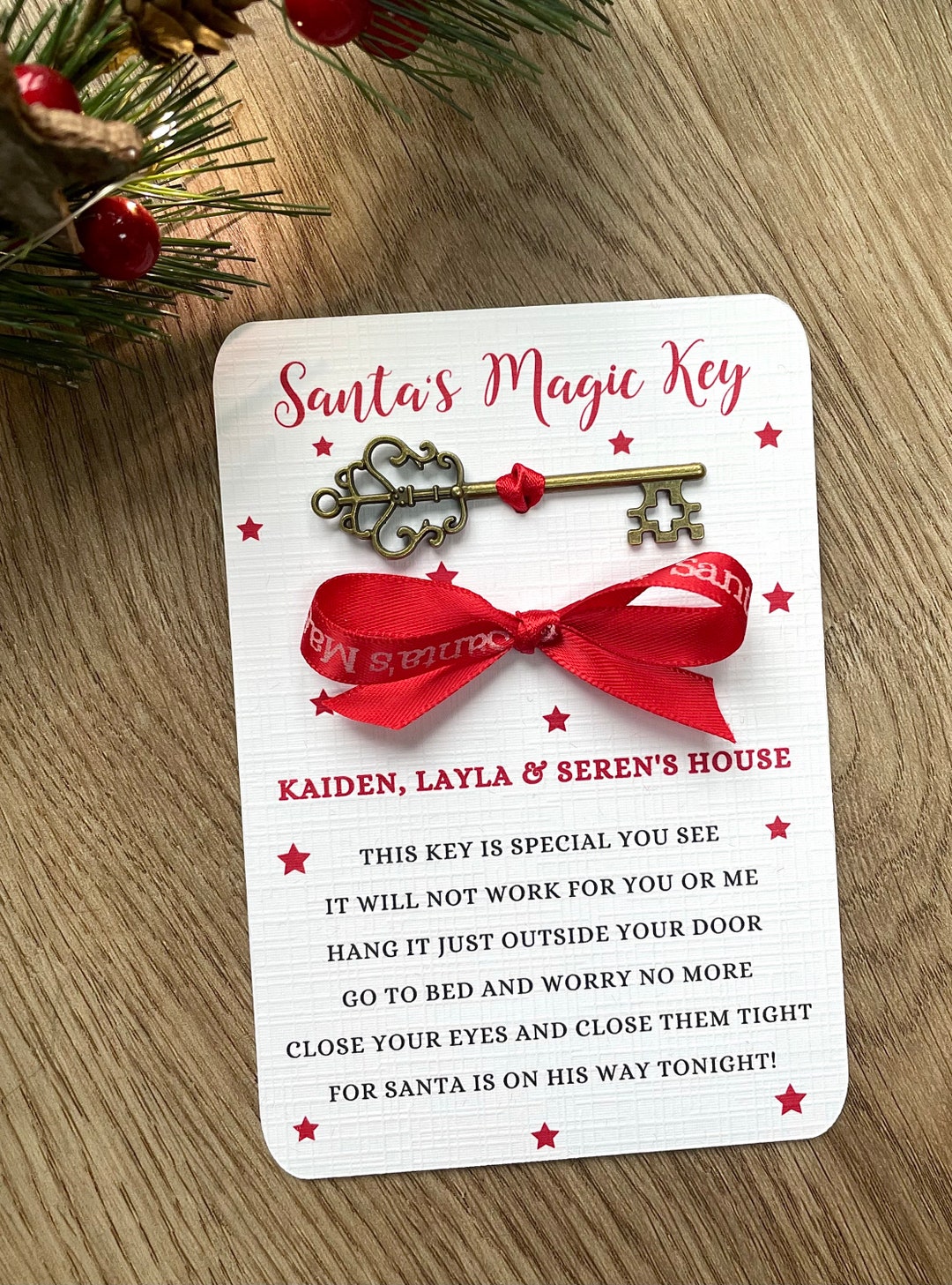 Personalised Santas Magic Key, Children's Christmas Eve Box Filler ...