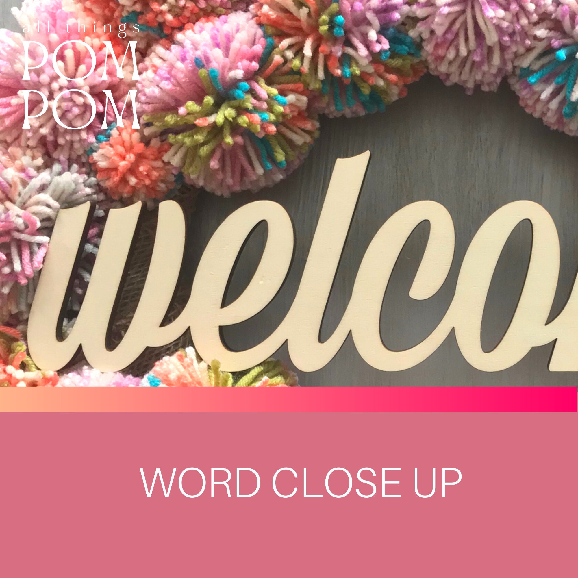 Pom Pom Welcome Wreath, Spring Wreath, Summer Wreath - Etsy