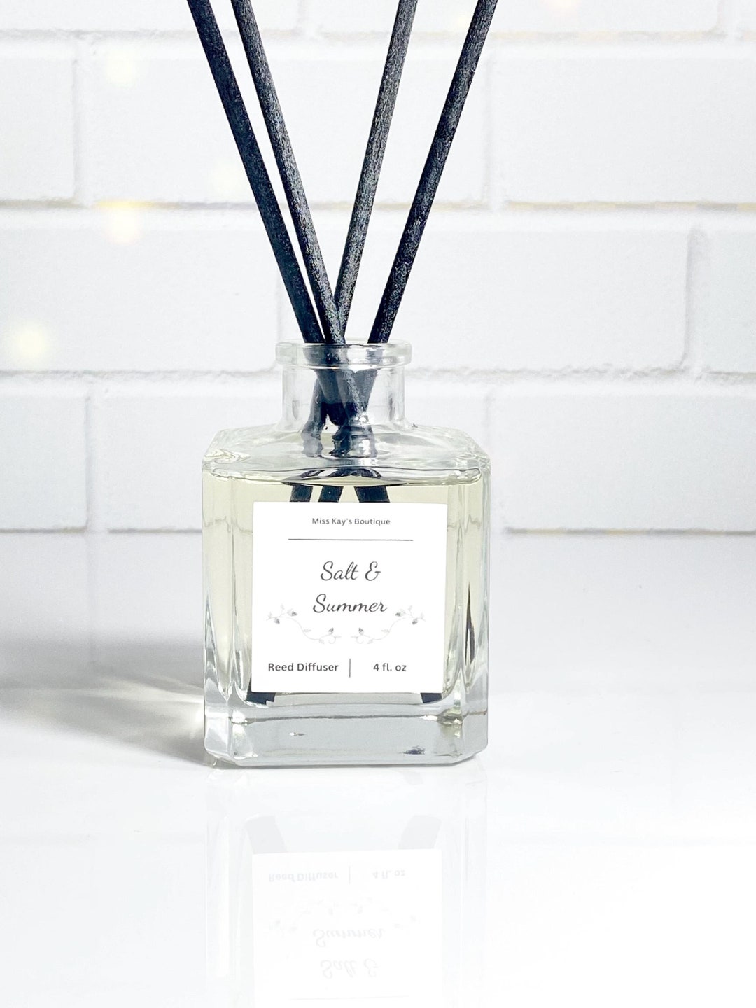 Salt & Summer Reed Diffuser | All Natural Reed Diffuser | Flameless ...