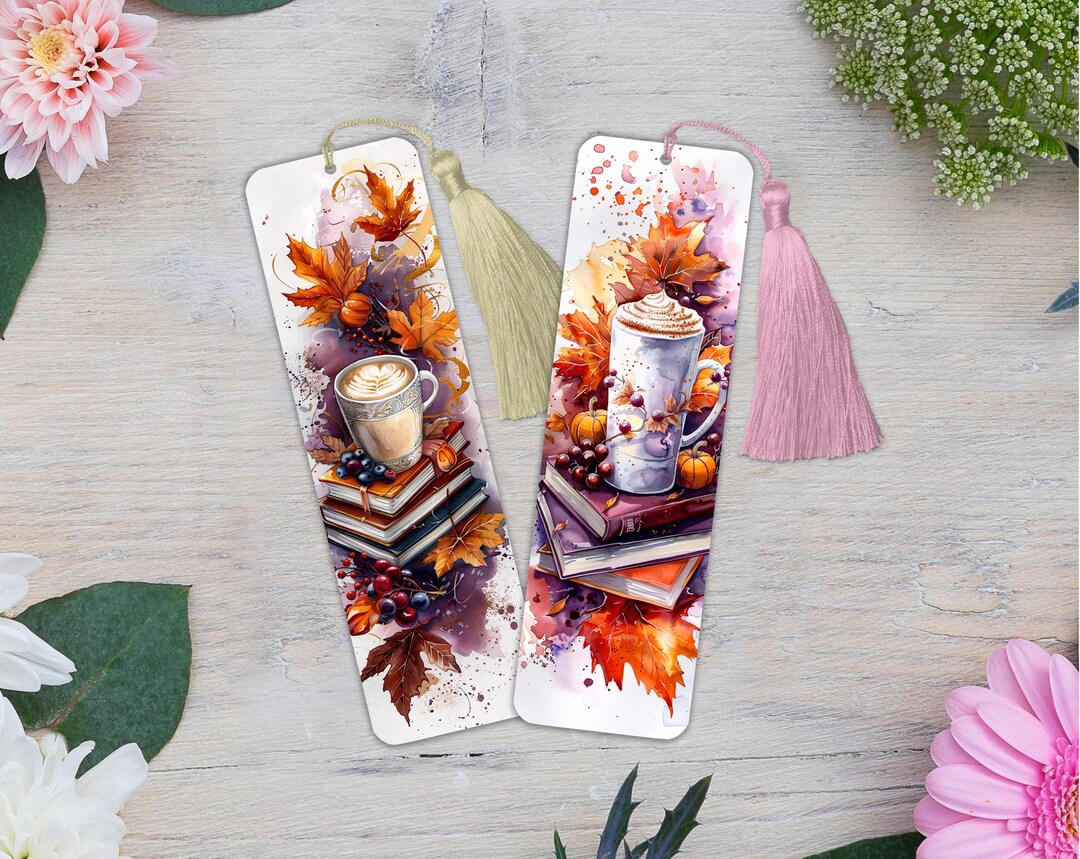 Pumpkin Spice Latte Bookmarks, Aluminum Sublimated Bookmarks - Etsy
