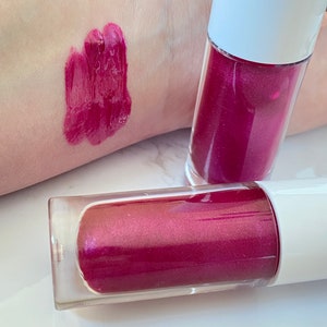 Chocolate Raspberry Lip Gloss | Tinted Lip Gloss | Glitter Gloss - Etsy