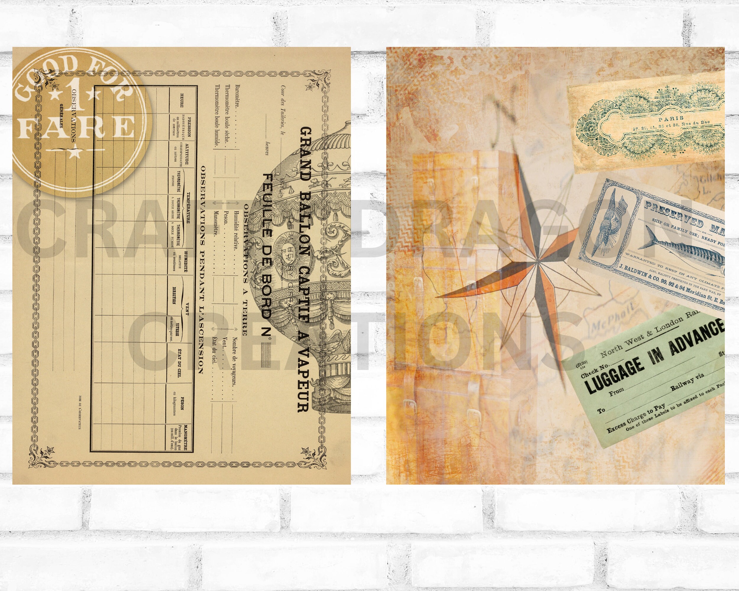 Tall Travel Junk Journal Kit Printable Digital - Etsy