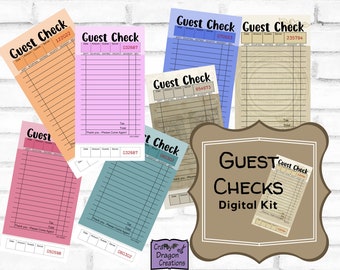 Digital Guest Checks Embellished Guest Checks Ladies and Quotes ...