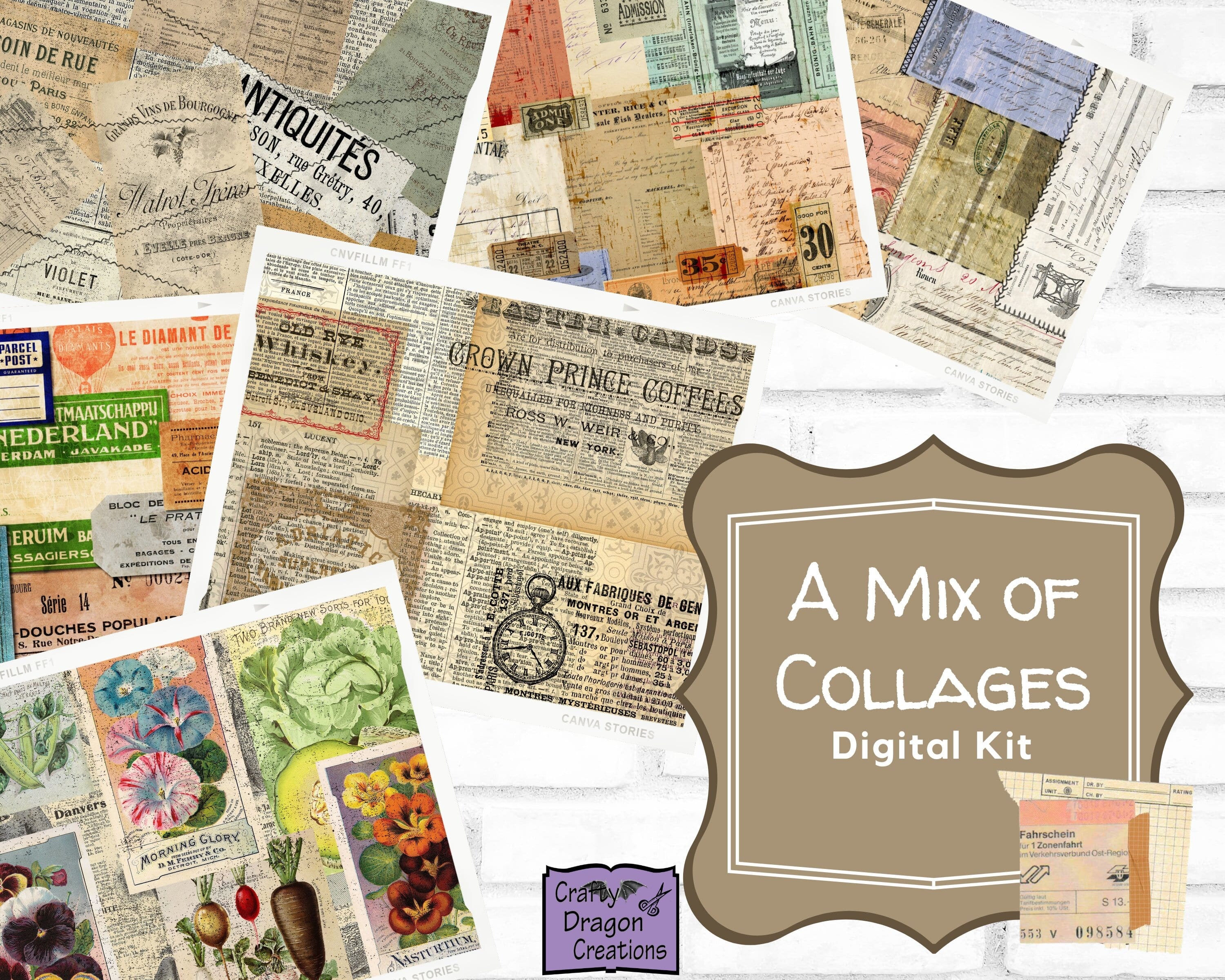 A Mix of Collages Journal Kit, Printable Digital - Etsy