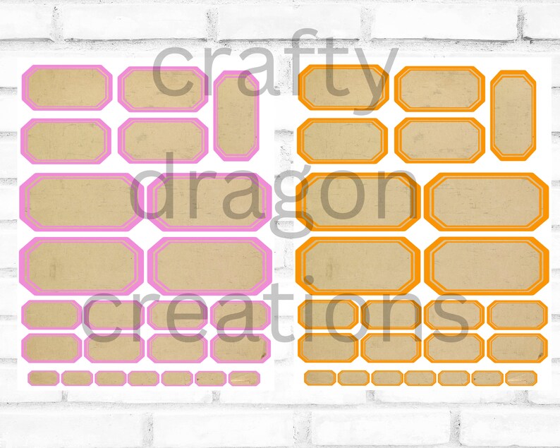 Blank Colored Labels With Vintage Background - Etsy